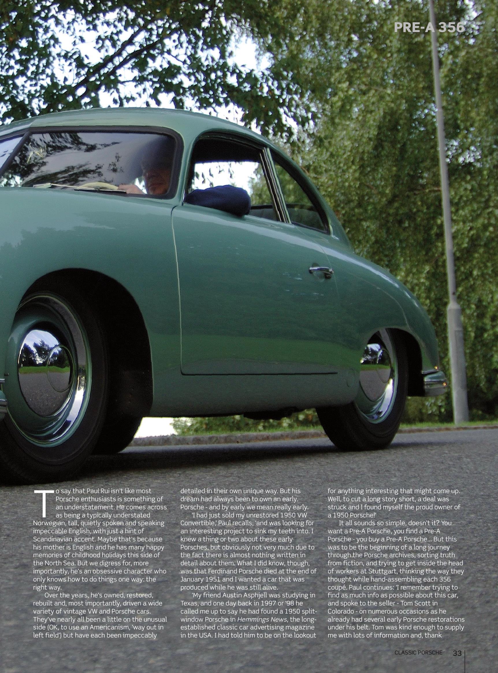 Porsche 356 pre-A (Classic Porsche mag.) | Porsche cars history