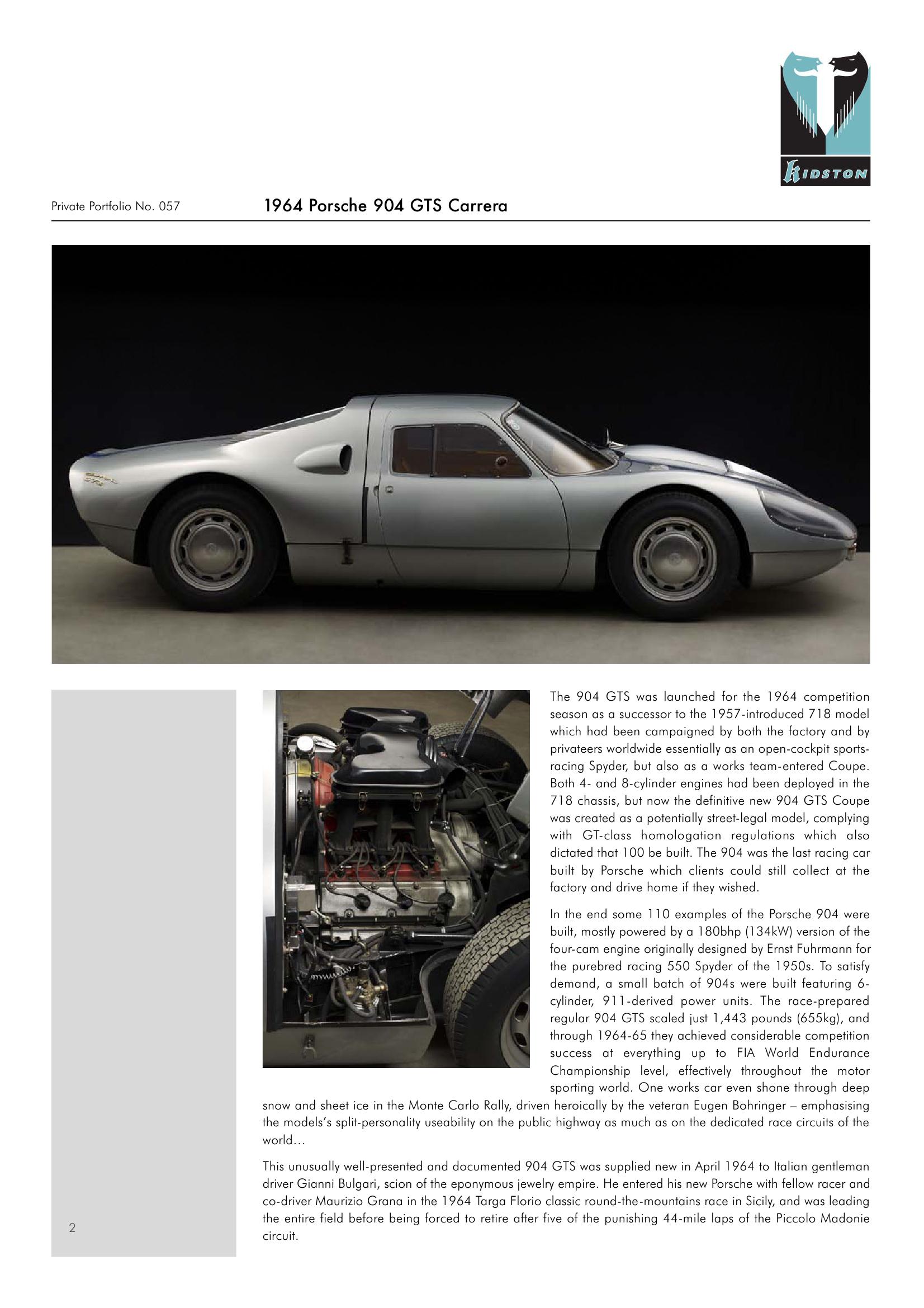 Porsche 904 Carrera GTS Chassis №904-080 | Porsche cars history