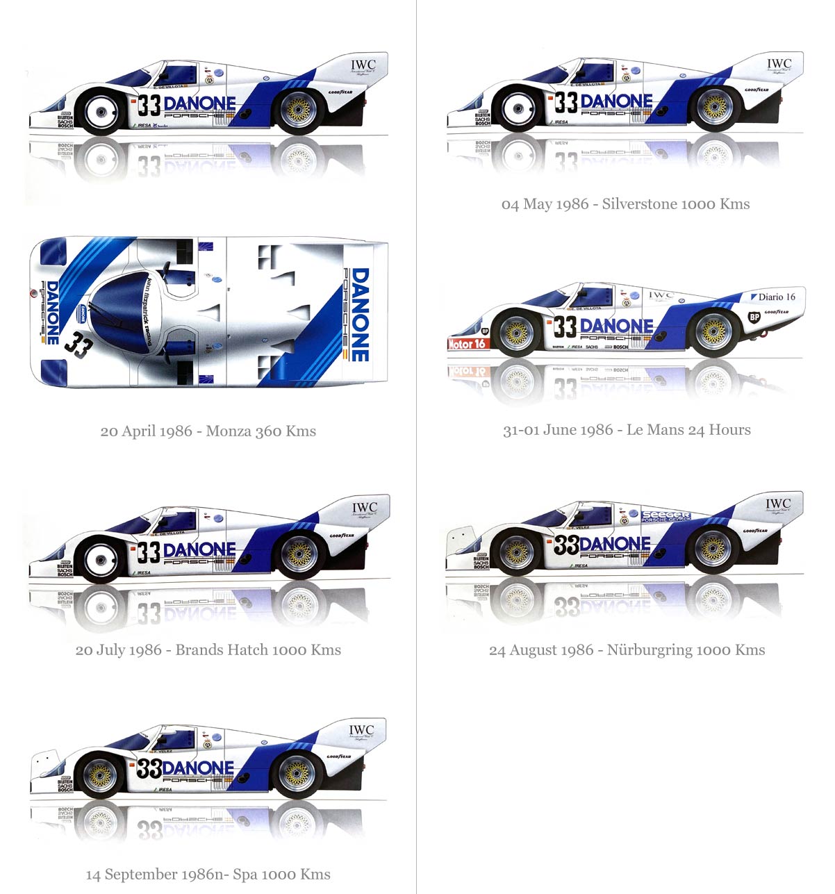Porsche-956 chassis 114 liveries | Porsche cars history