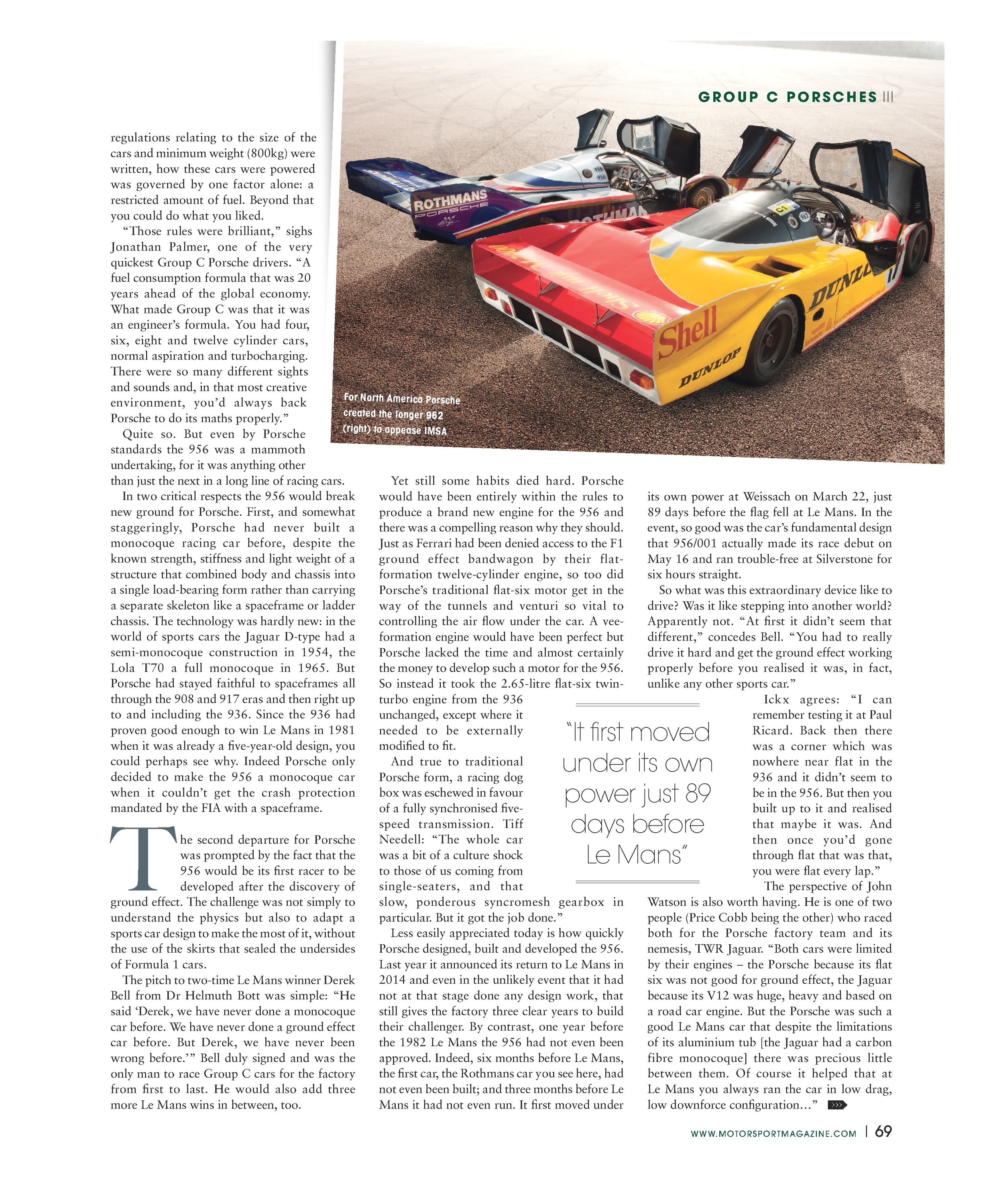 Porsche 956 (chassis №001) & 962 (chassis №010) (Motor Sport mag., 07/ ...