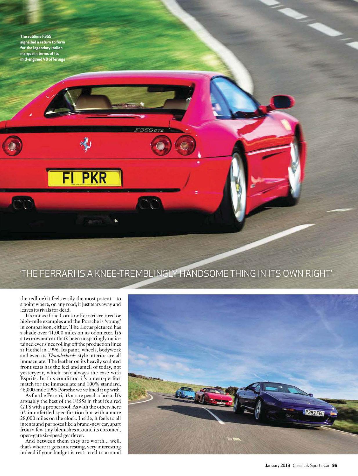 Porsche 993 Turbo vs Ferrari F355 GTS vs Lotus Esprit V8 (Classic ...