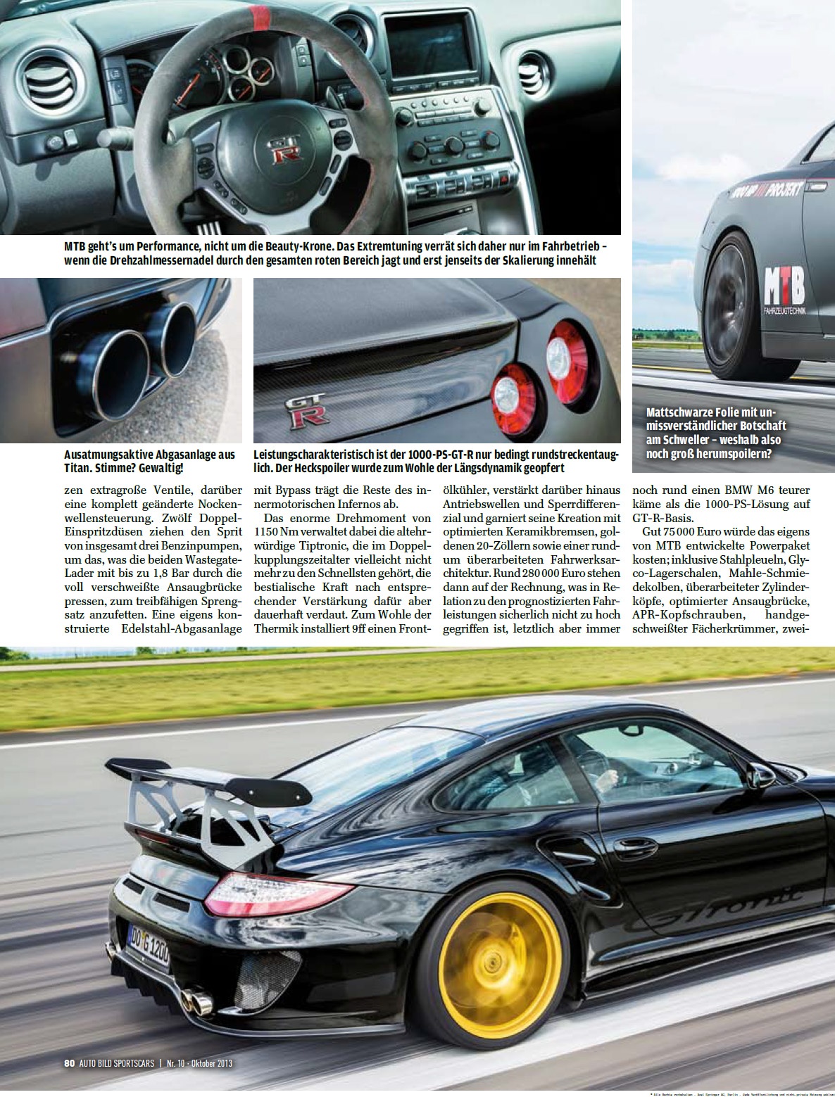 9ff 977 GTronic 1200 vs MTR GTR Mission 1000 (Auto Bild Sportscars mag ...