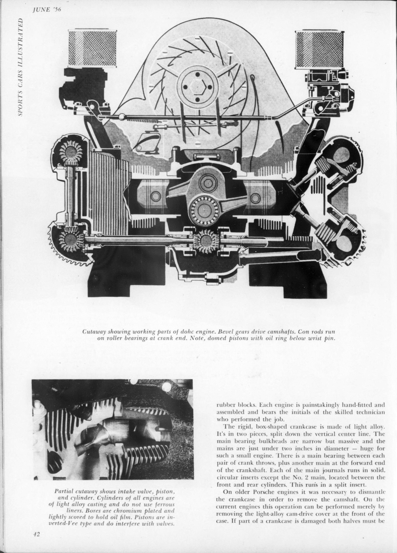 Porsche engine typ 547 (Sports Cars Illustrated mag., 06/1956 ...