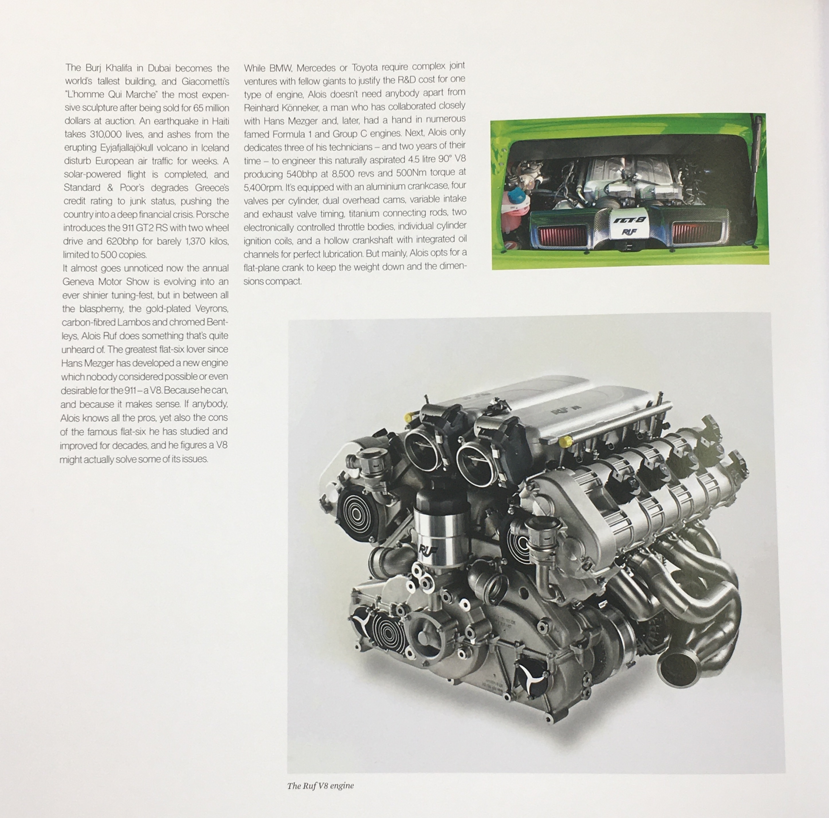 RUF V8 engine (RUF book) | Porsche cars history