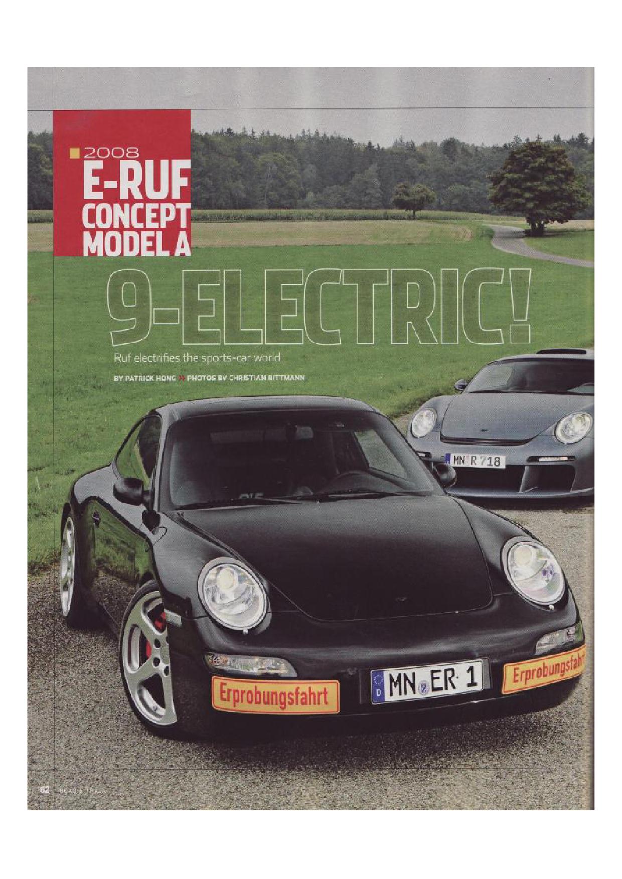 RUF CTR3 & eRUF Model A (Road & Track mag., 12/2008) | Porsche cars history