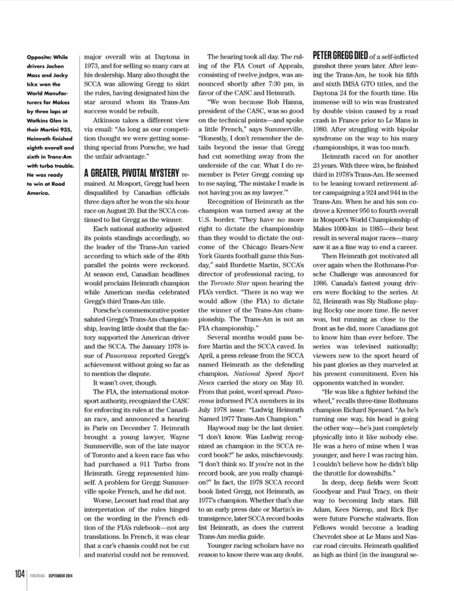 Porsche’s drivers: Peter Gregg & Ludwig Heimrath (Porsche panorama mag ...