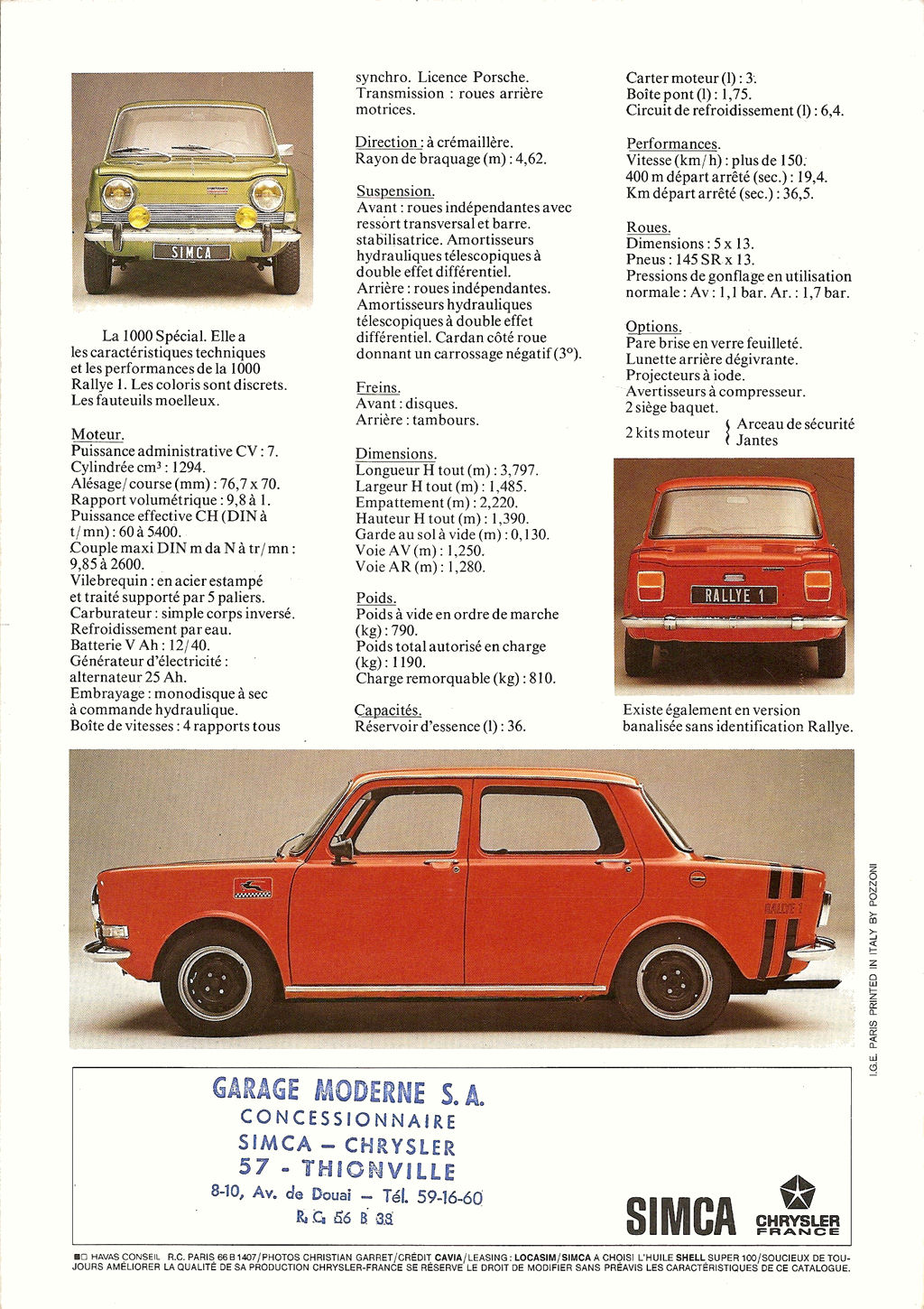 Simca (900, 900S, 1000, 1000GLS, 1000 Special, Rallye) with Porsche ...